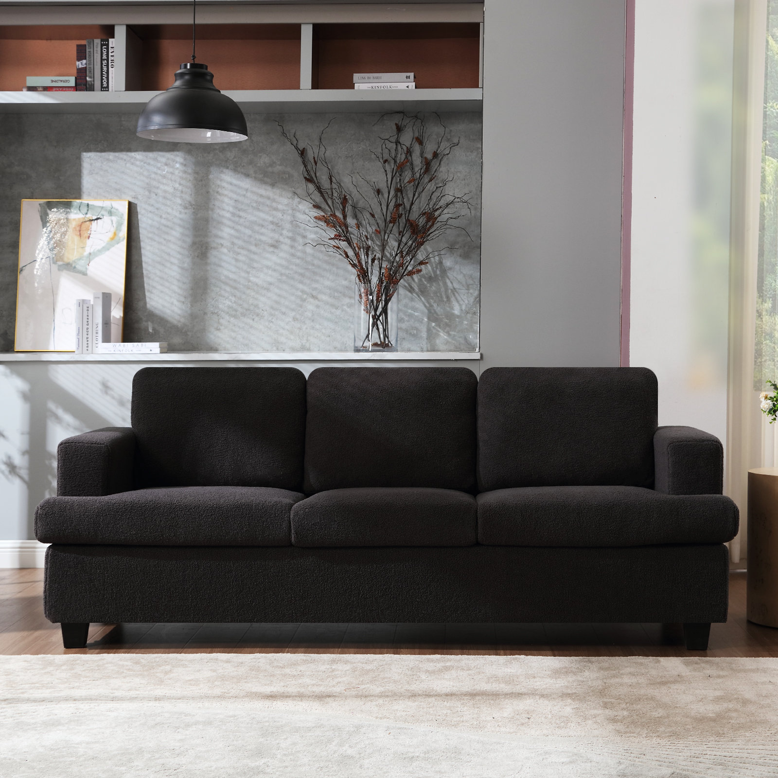Ebern Designs Jaseena 86.6'' Recessed Arms Sofa | Wayfair