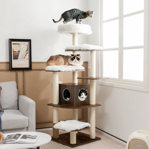 Archie & Oscar™ 71" Chatteris Wooden Cat Tree & Reviews | Wayfair