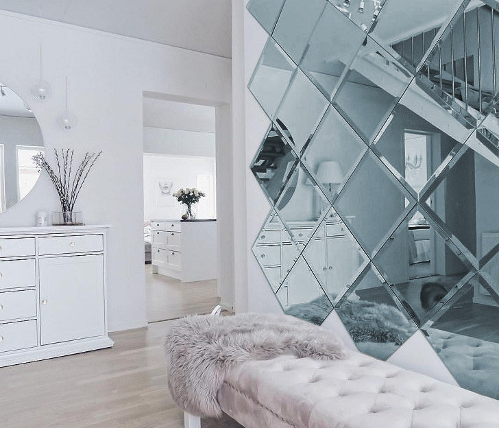 square mirror tile ideas