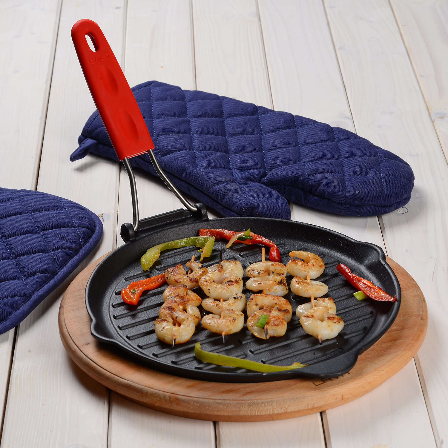 LAVA CAST IRON Lava Enameled Cast Iron Griddle Pan 9 inch-Round with ...