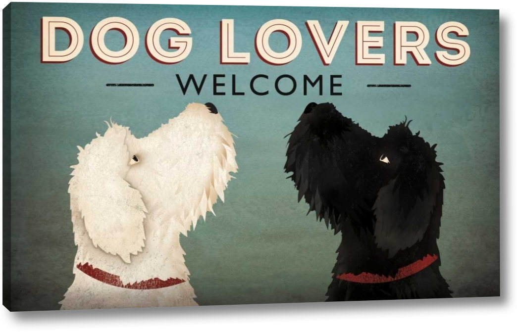 Winston Porter « doodle dog lovers welcome » par ryan fowler estampe ...