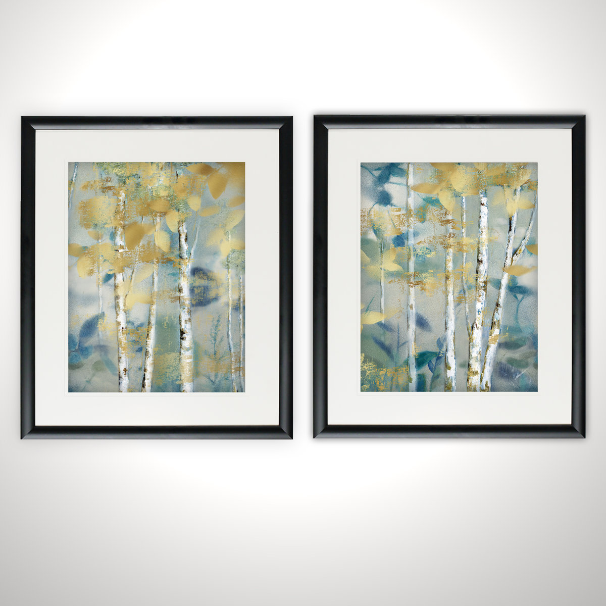 Lark Manor™ 'Gilded Forest' 2 Piece Framed Acrylic Painting Print Set ...