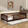 Ophelia & Co. Low-To-The-Ground Twin-Size Floor Bed With Fence No Door ...