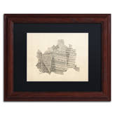 Trademark Art Old Sheet Music Map of Louisiana Framed Graphic Art Print ...