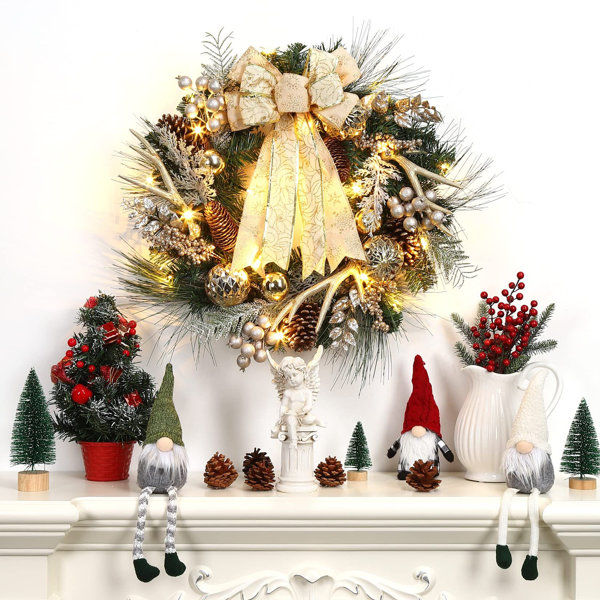 The Holiday Aisle® Faux Lighted 16.93'' Wreath | Wayfair