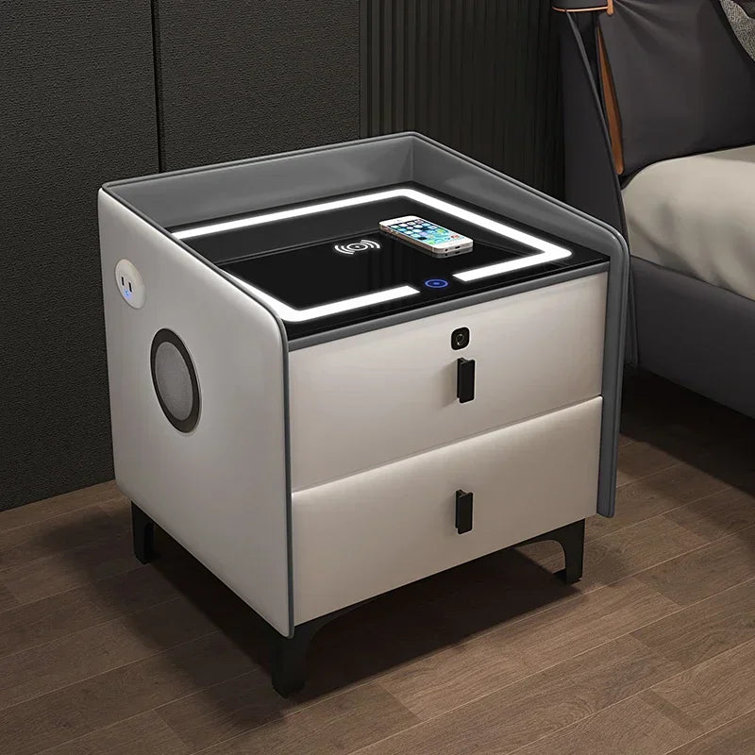 Ivy Bronx Storage Bedroom Bedside Table Smart Organizer Apartment Night ...