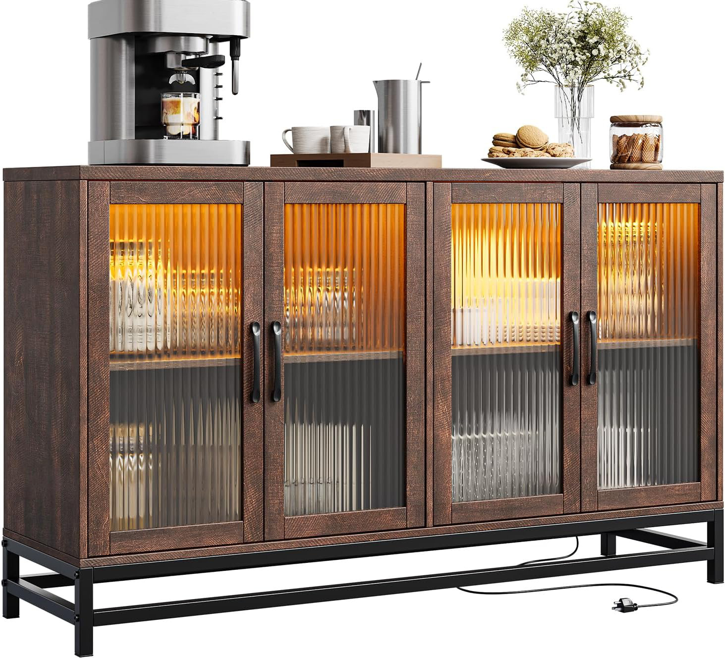 Wrought Studio Sideboard Buffet Storage Cabinet, Wood Accent Kitchen ...