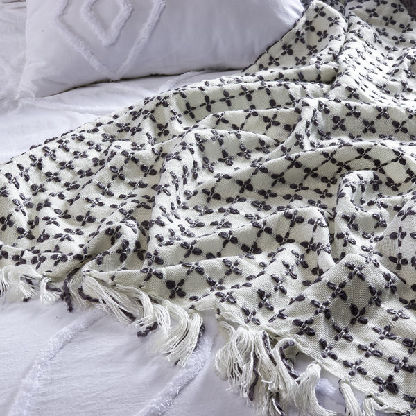 14 Karat Home Inc. Knitted Cross Throw | Wayfair
