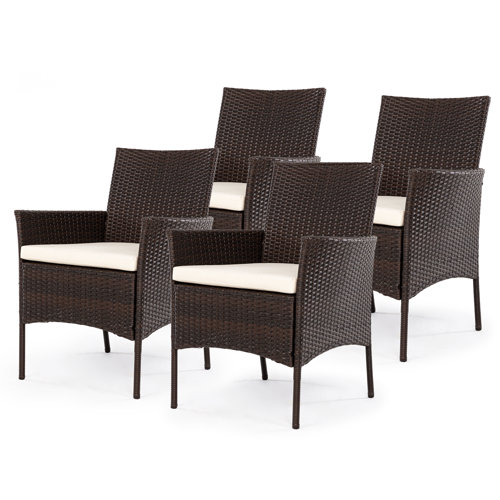 Wicker & Rattan Patio Dining Chairs You'll Love | Wayfair