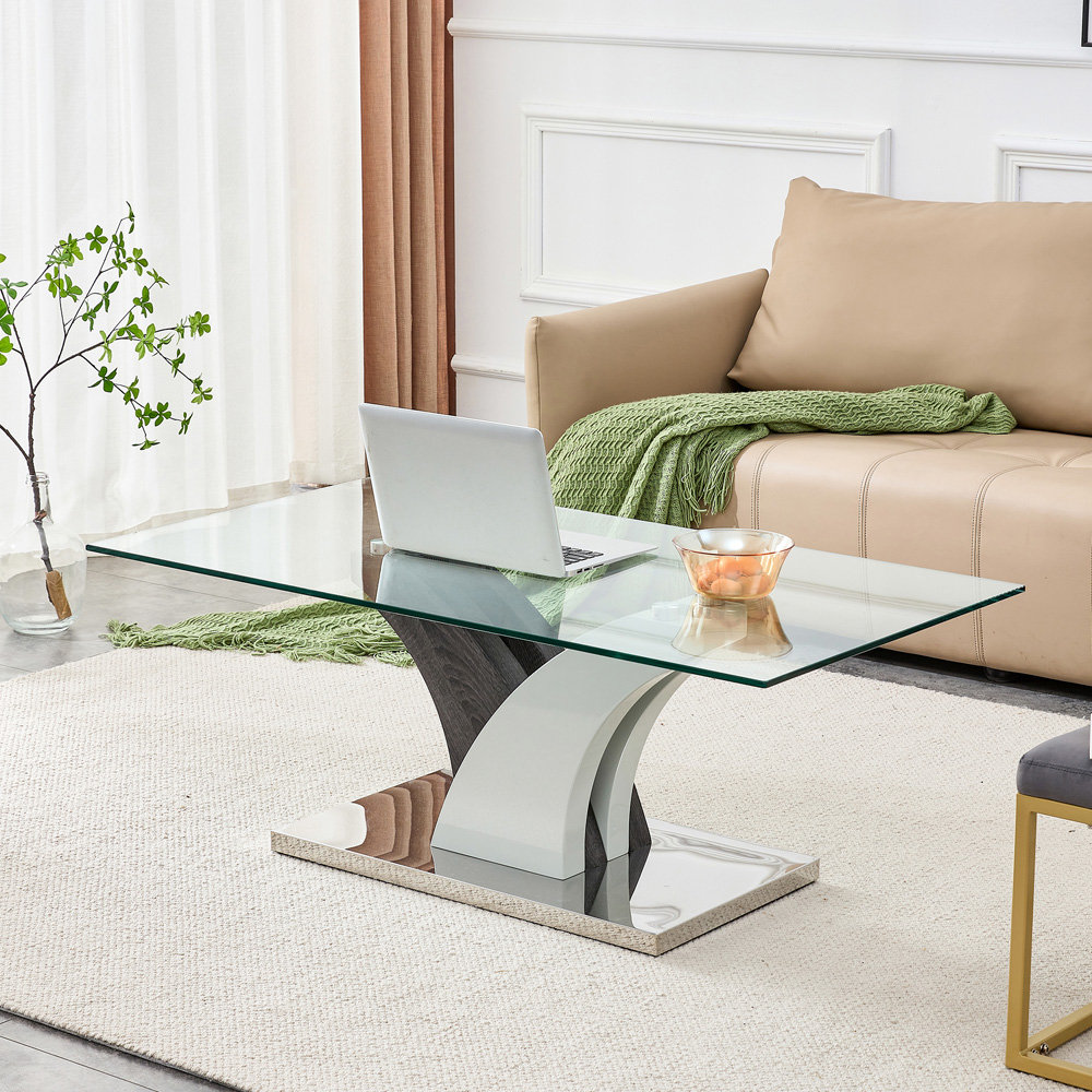 Wrought Studio Julitta Glass Top Dining Table | Wayfair