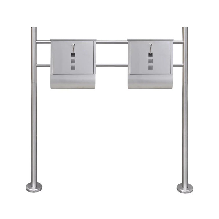 Dakota Fields Copenhaver Steel Post Mounted Letter Box with Newspaper ...