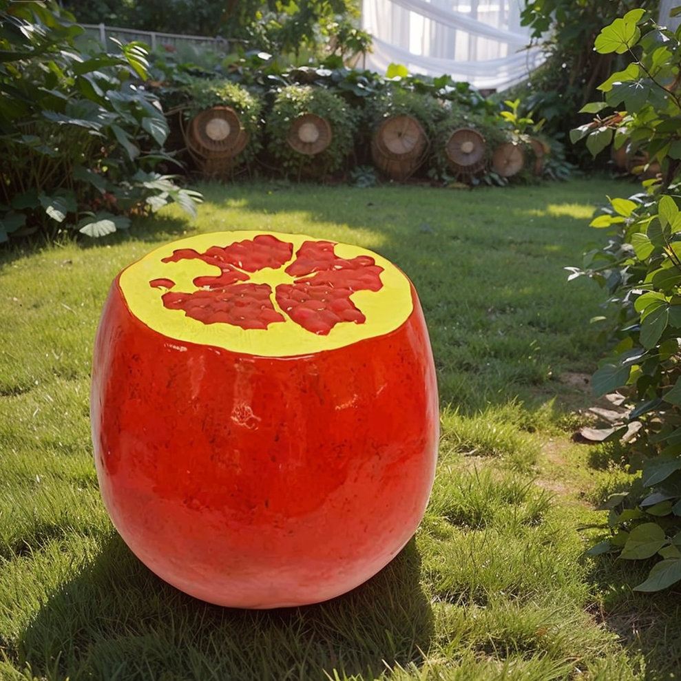 Bay Isle Home™ Pomegranate Fruit Stool, 13.4"Oversized Resin Stool ...