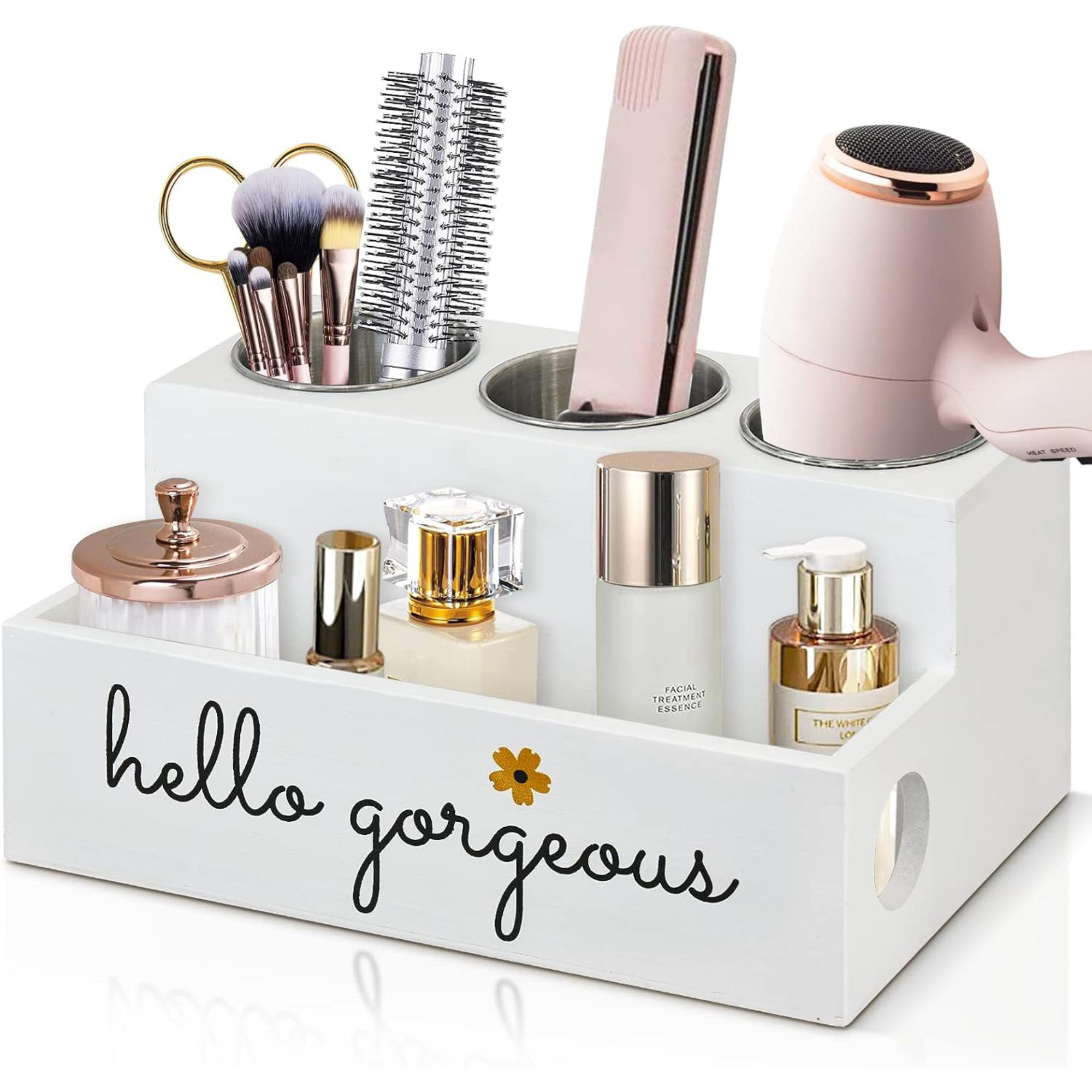 Rebrilliant Hair Styling Tools Storage Organizer - Wood, Bamboo ...