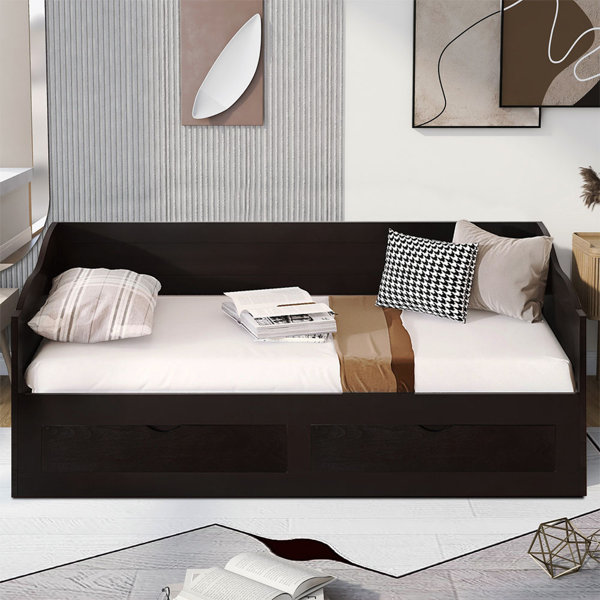 Wildon Home® Tobler Classic Wooden Extendable Daybed with Two Underbed ...