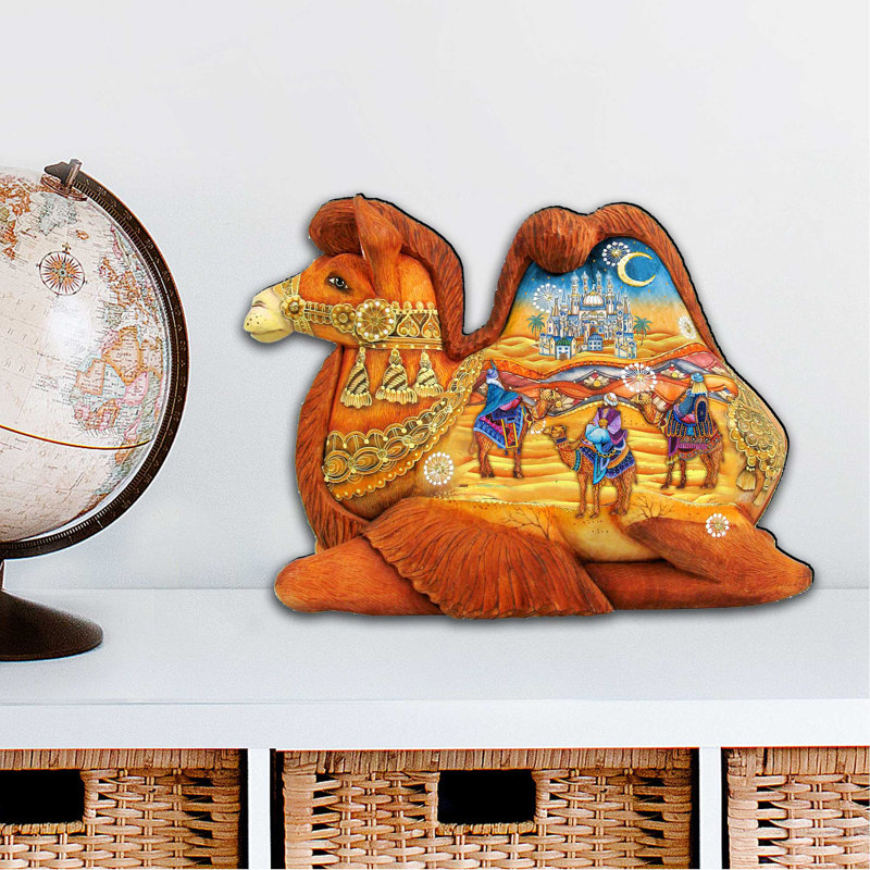 The Holiday Aisle® Tiburon Camel Three Kings Decor Figurine | Wayfair