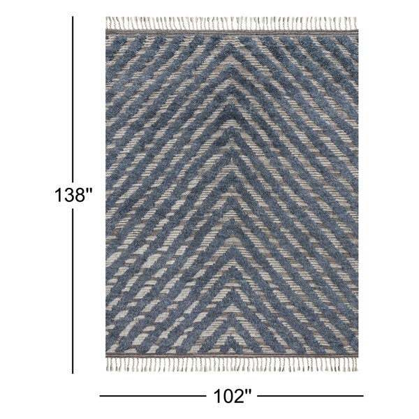 AllModern Benjamin Hand Knotted Blue Rug | AllModern