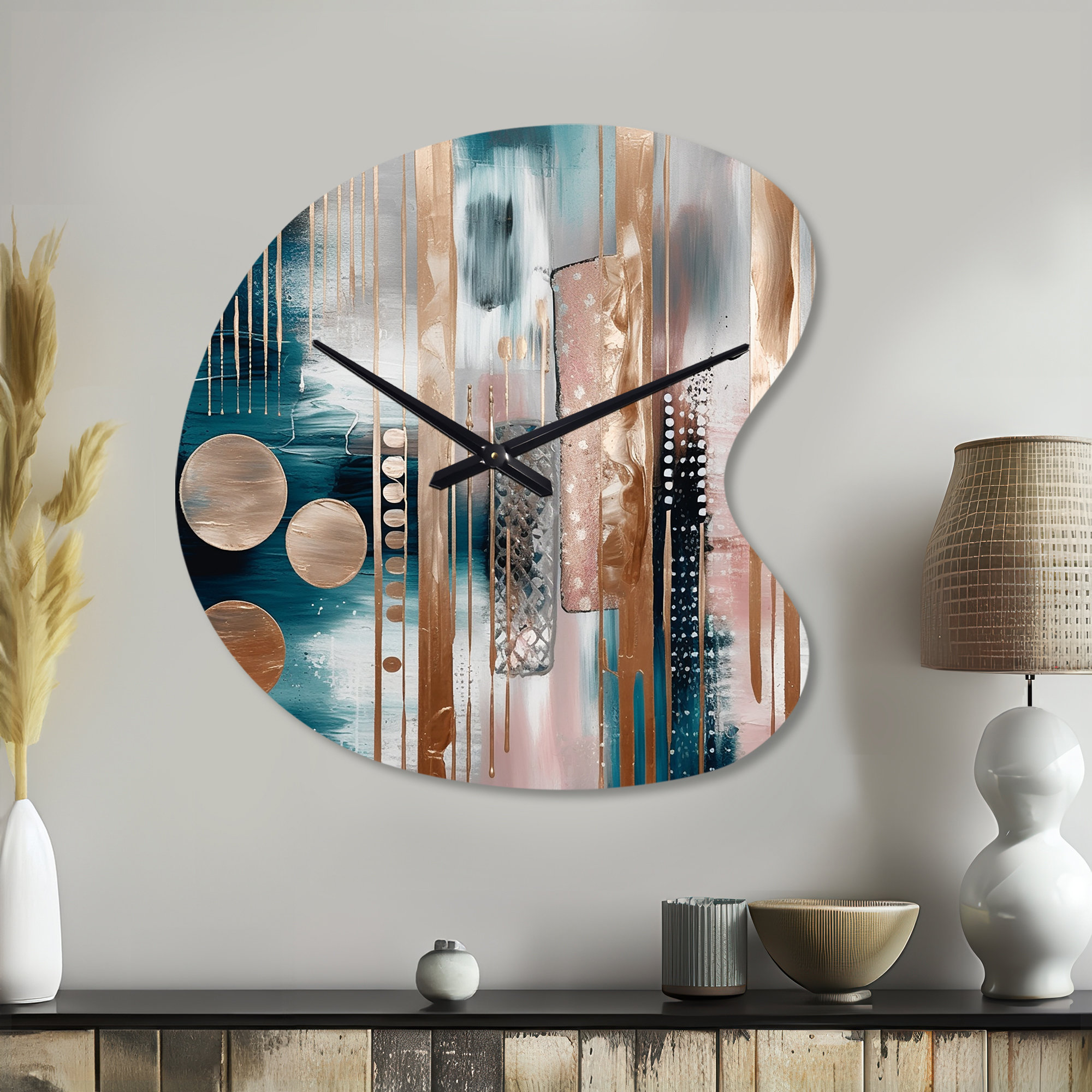 Design Art Soft Colors Shapes And Lines Marble IV - Marble Unique Shape ...