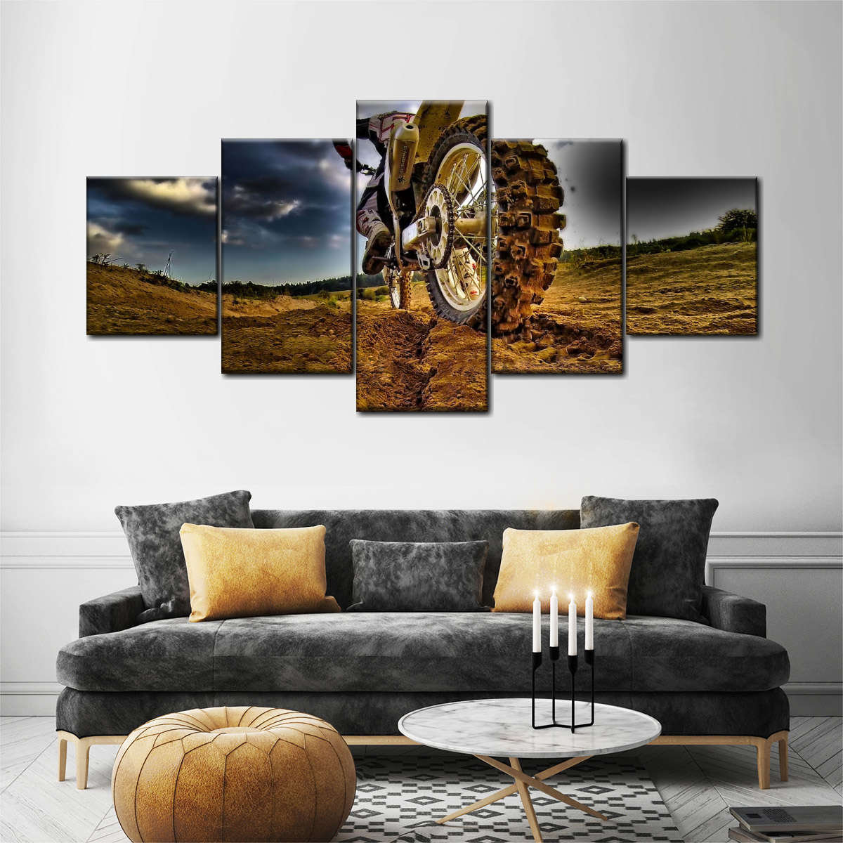 Millwood Pines Dirt Bike - 5 Piece Wrapped Canvas Set | Wayfair