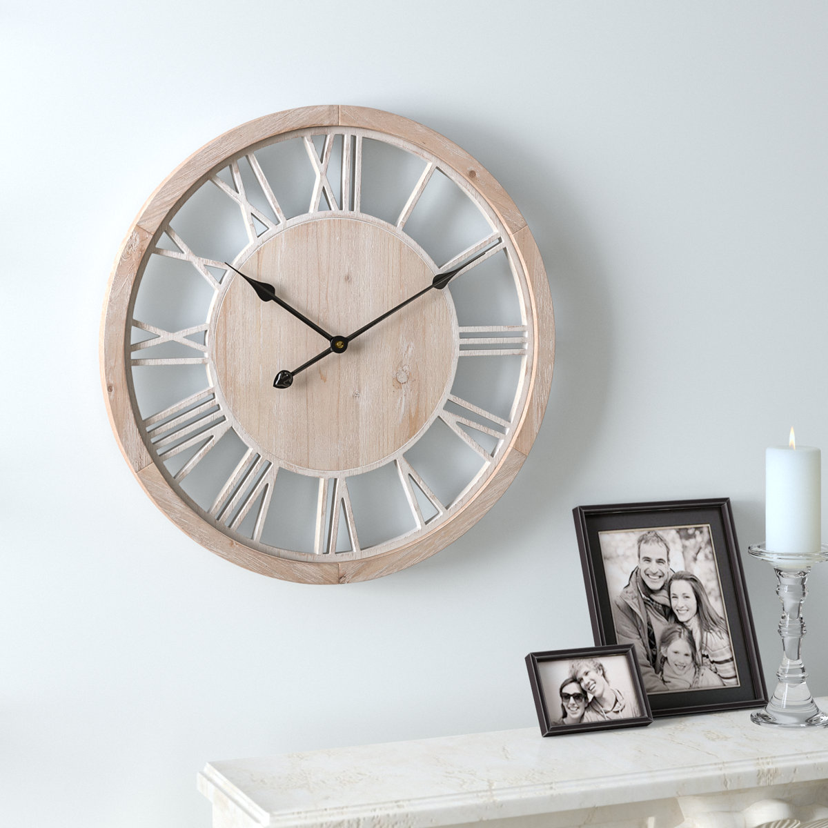 Laurel Foundry Modern Farmhouse® Seraphine Farmhouse Wooden Wall Clock ...