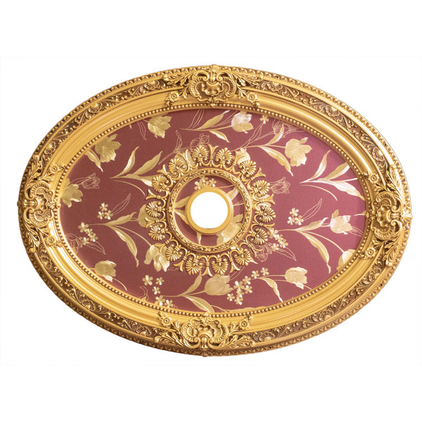 Artistry Lighting Oval Red Tulip Center Ceiling Medallion | Wayfair