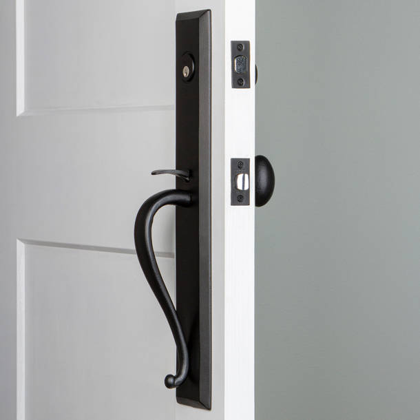 Ageless Iron Black Iron Handle With Knob And Deadbolt Reversible Entry ...