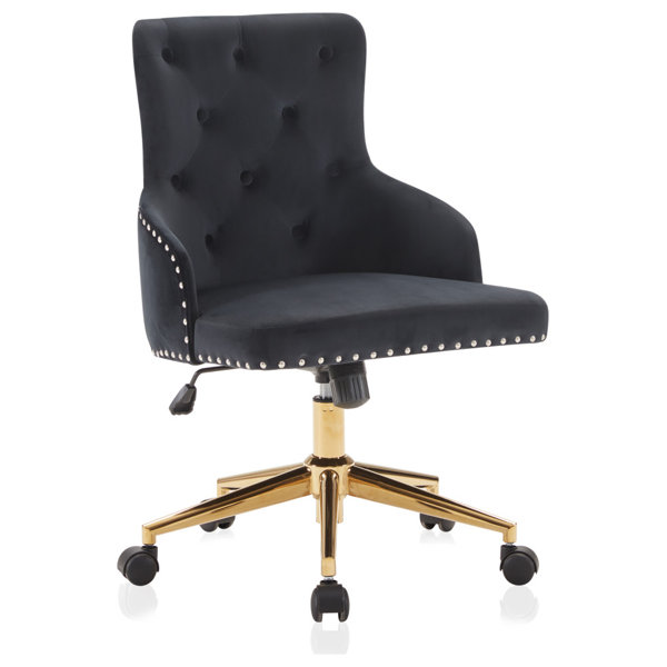 Willa Arlo Interiors Baylor Ergonomic Velvet Task Chair 23.62'' W ...
