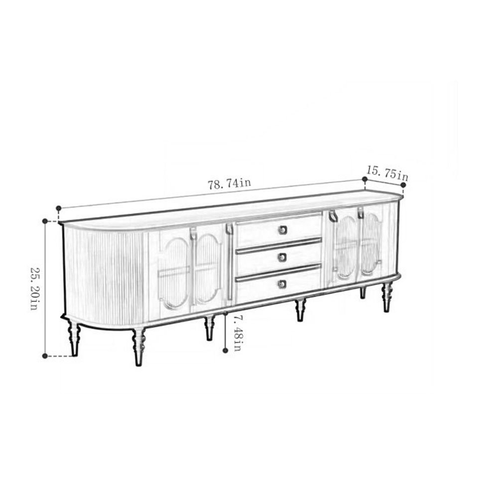 jessica French Retro Walnut Solid Wood TV Cabinet 78.74 W Storage ...