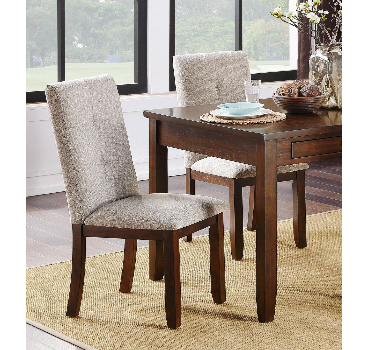 Red Barrel Studio Upholstered Chairs, Set Of 2 Tufted Back Dining Chair ...