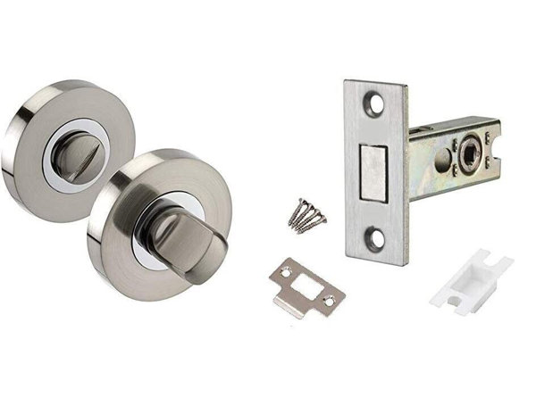 Symple StuffTurn & Release Set for Bathroom Lock in Duo Chrome Finish ...