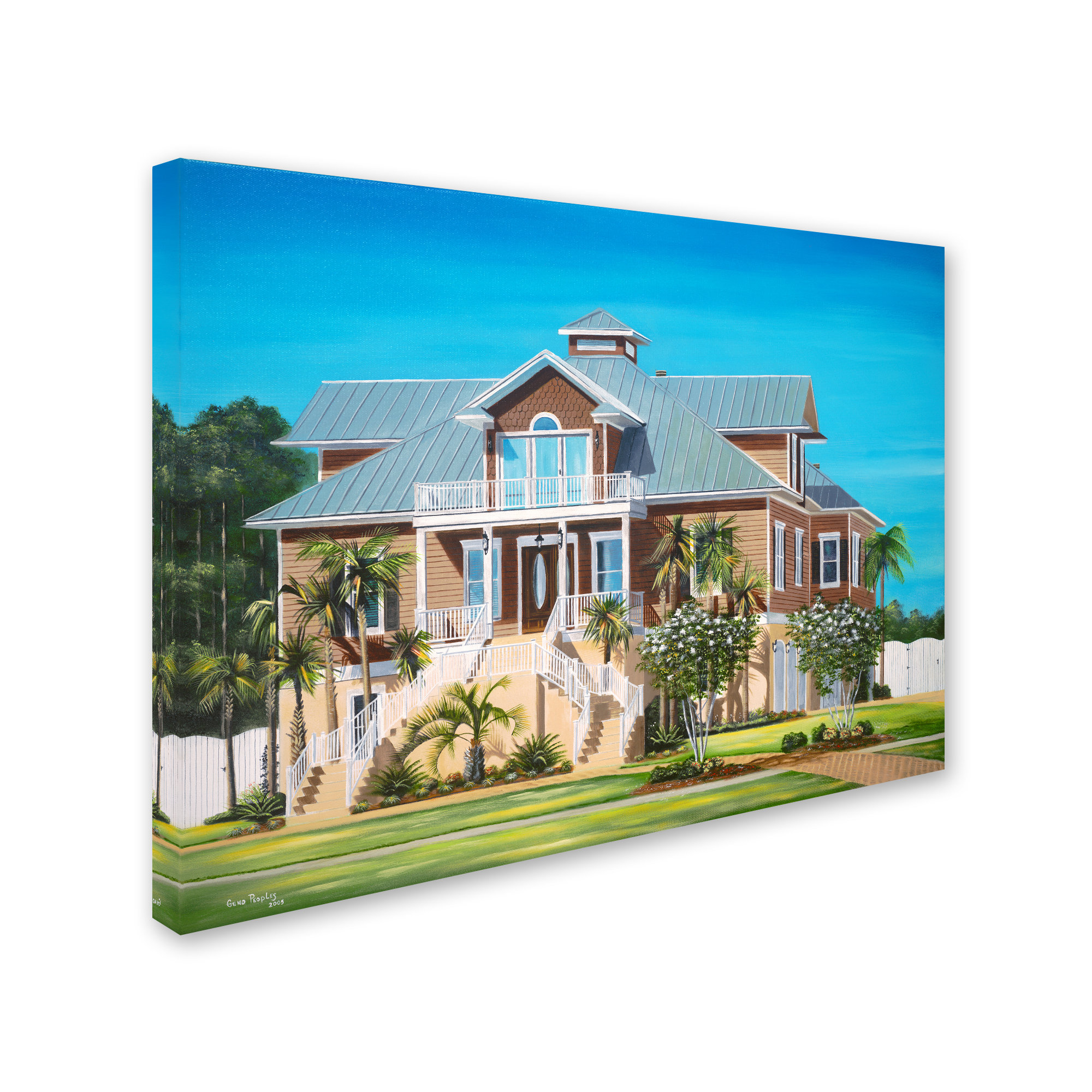 Winston Porter 'Brown House' Graphic Art Print on Wrapped Canvas | Wayfair