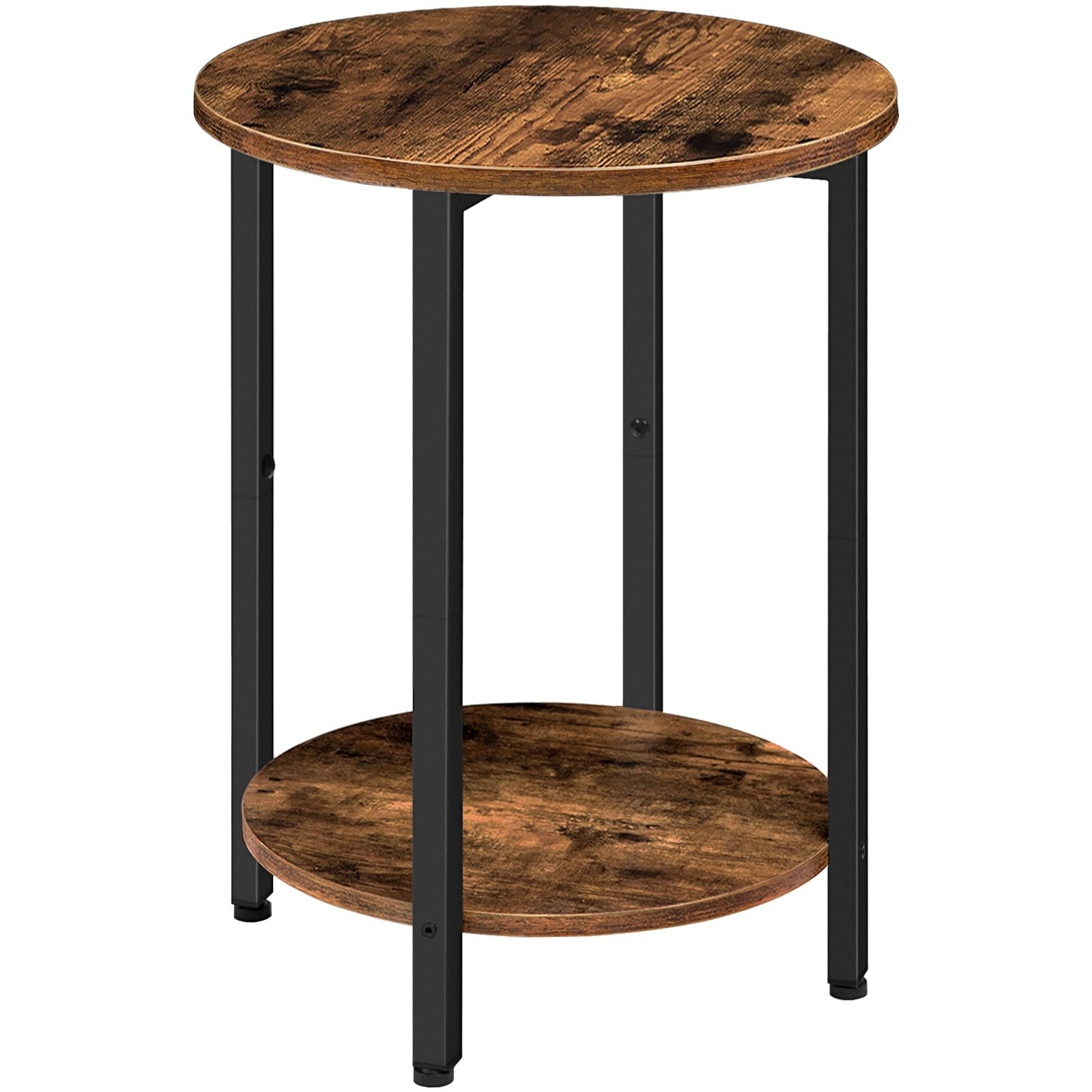 17 Stories Rustic Brown Round End Table - Stylish Space-Saving Side ...
