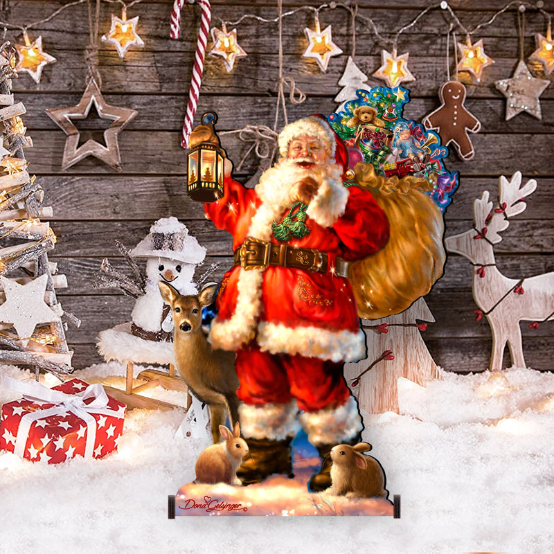 Designocracy Woodland Santa Home and Outdoor Decor Lawn Art & Reviews ...