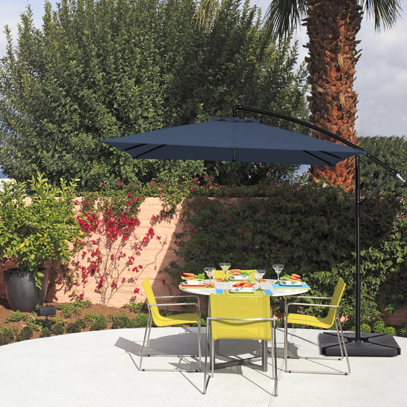 Arlmont & Co. Beeram 96'' x 96'' Cantilever Umbrella with Counterweight ...