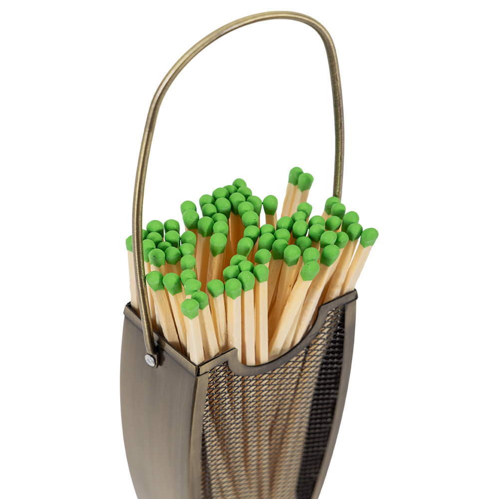 Modern Ember Match Stick Holder | Decorative Mesh Metal Storage Bucket ...
