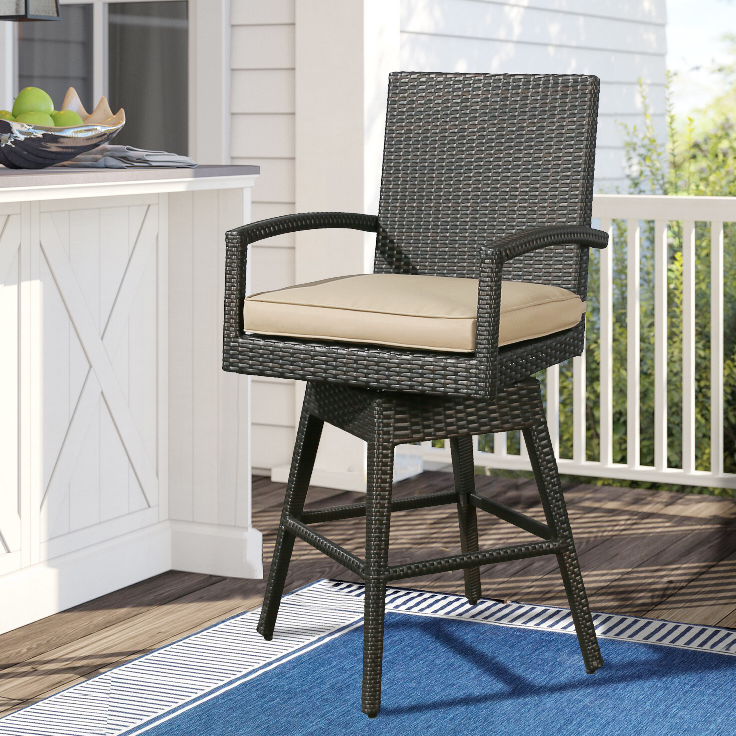 Red Barrel Studio Alzado 46" Patio Bar Stool with Cushion - Wayfair Canada