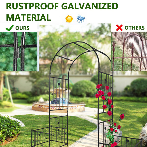 OAK DECOR BLAZE 72.8" W x 12.8" D Arbor | Wayfair