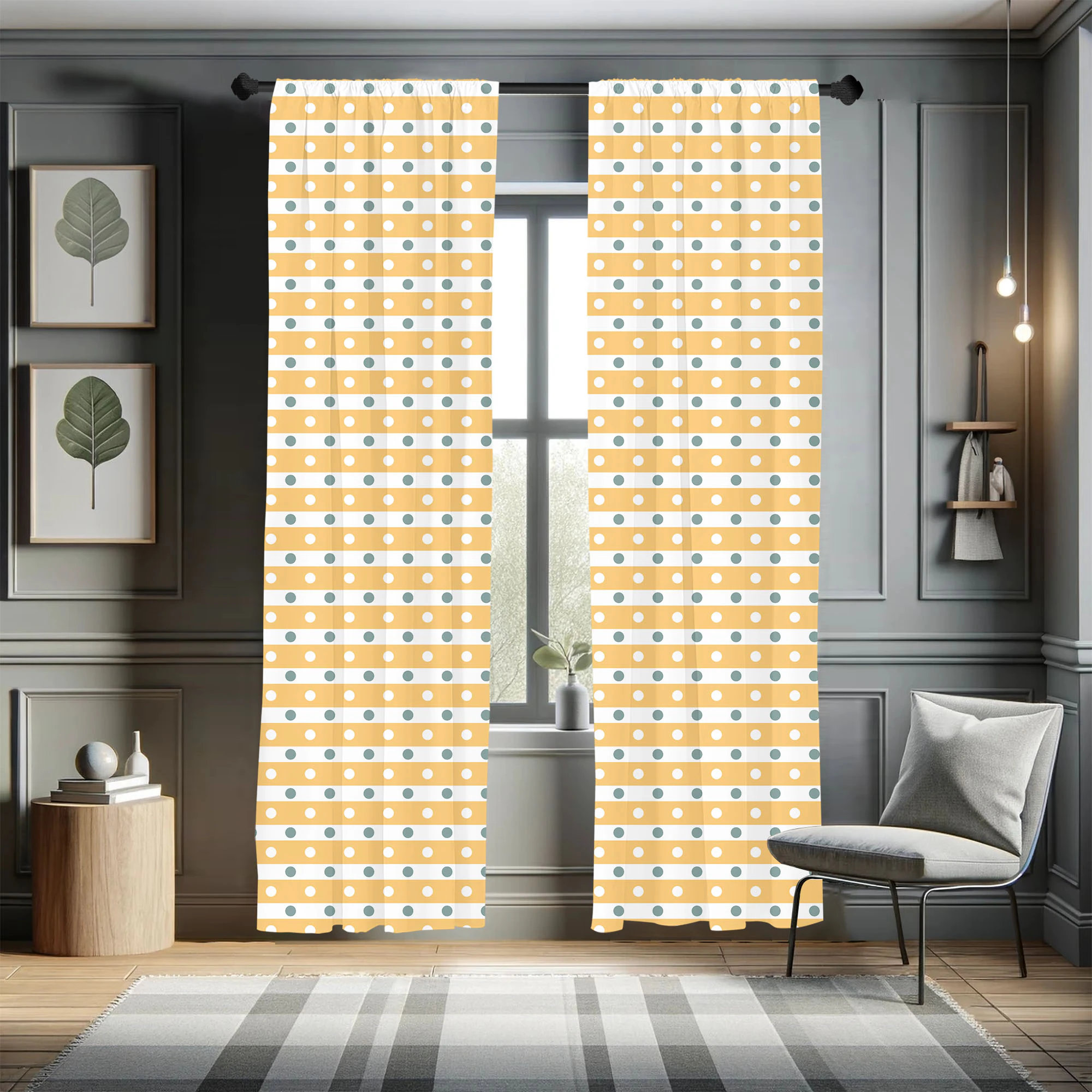 Ambesonne Polka Dot Semi-Sheer Rod Pocket Sliding Panel | Wayfair