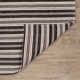 Remat Ticking Stripe Black/Ivory Handwoven Indoor/Outdoor Rug | Birch Lane