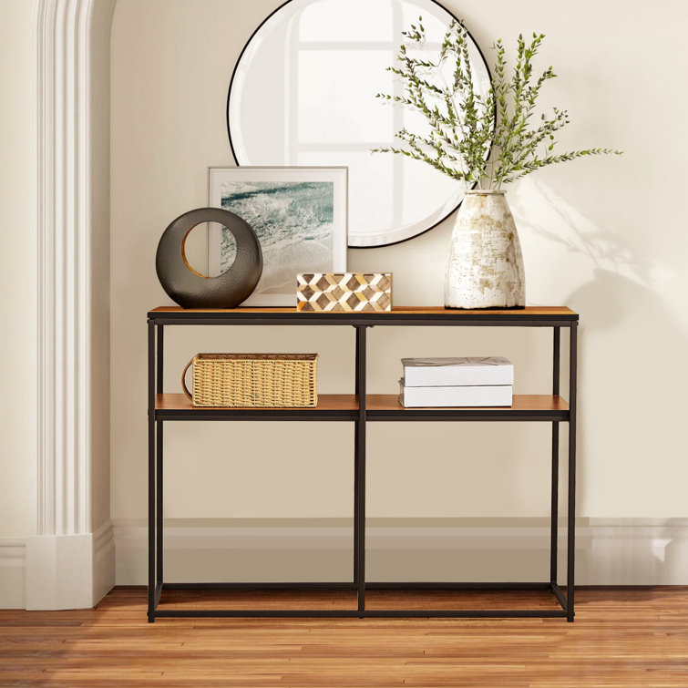 Borough Wharf Crase Multipurpose Console Table with Storage Shelves for ...