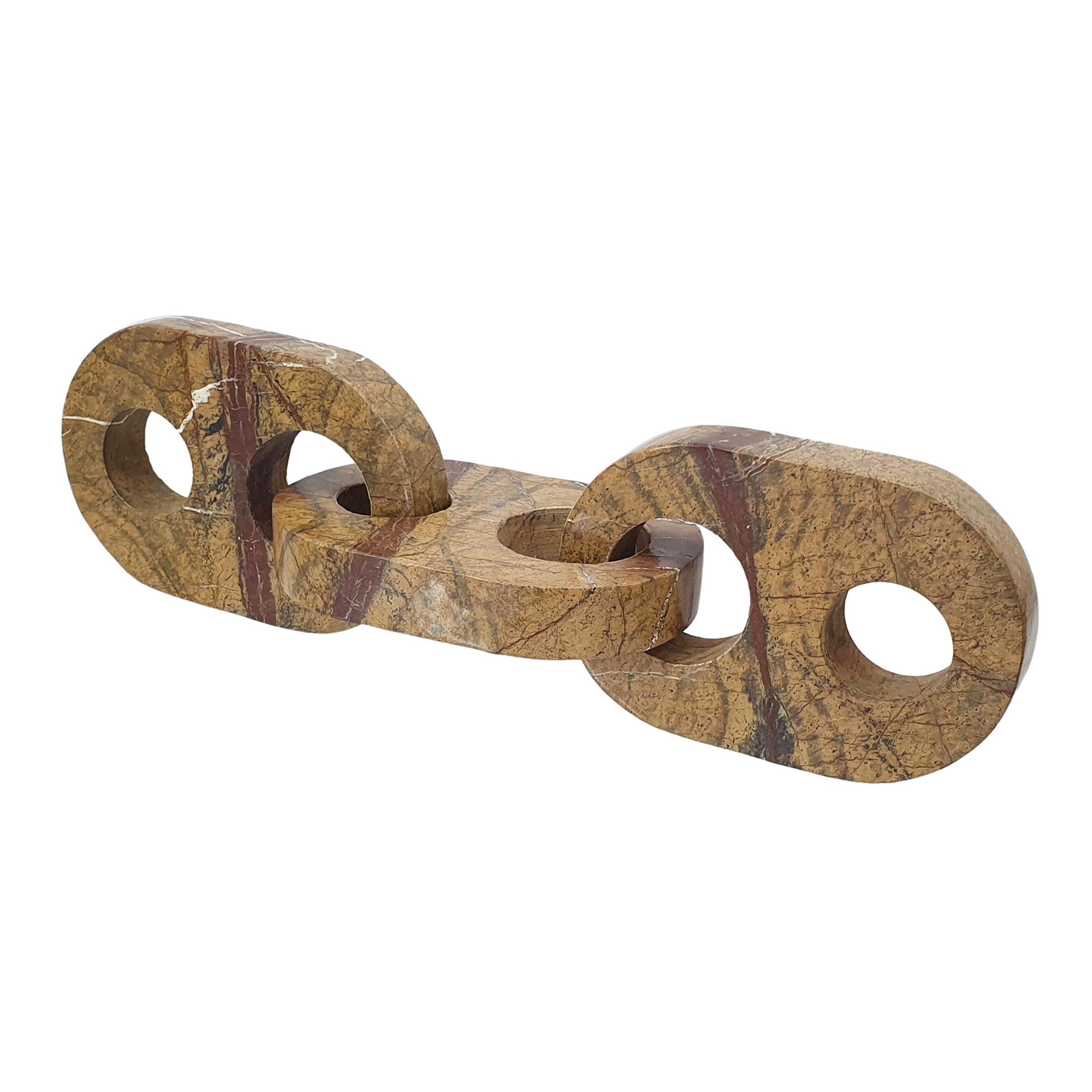 Ivy Bronx Decorative Marble Chain Sculpture,Brown | Wayfair
