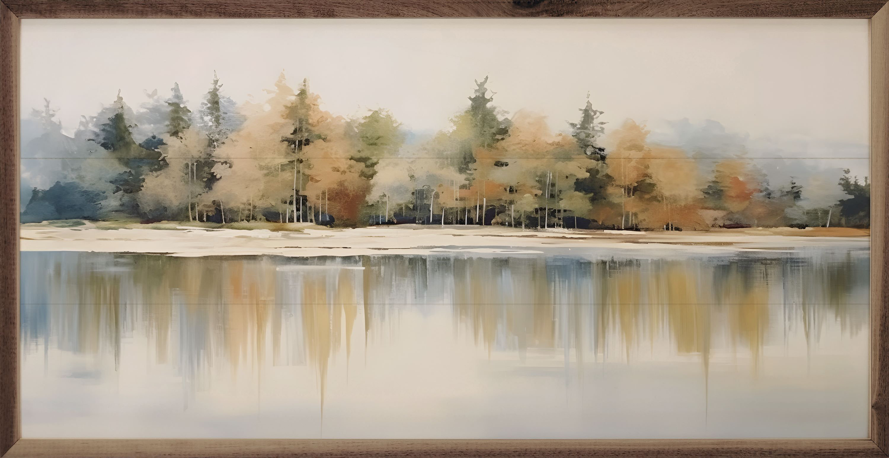 Red Barrel Studio® Lakeshore Trees 6 - Floater Frame Print on Wood ...