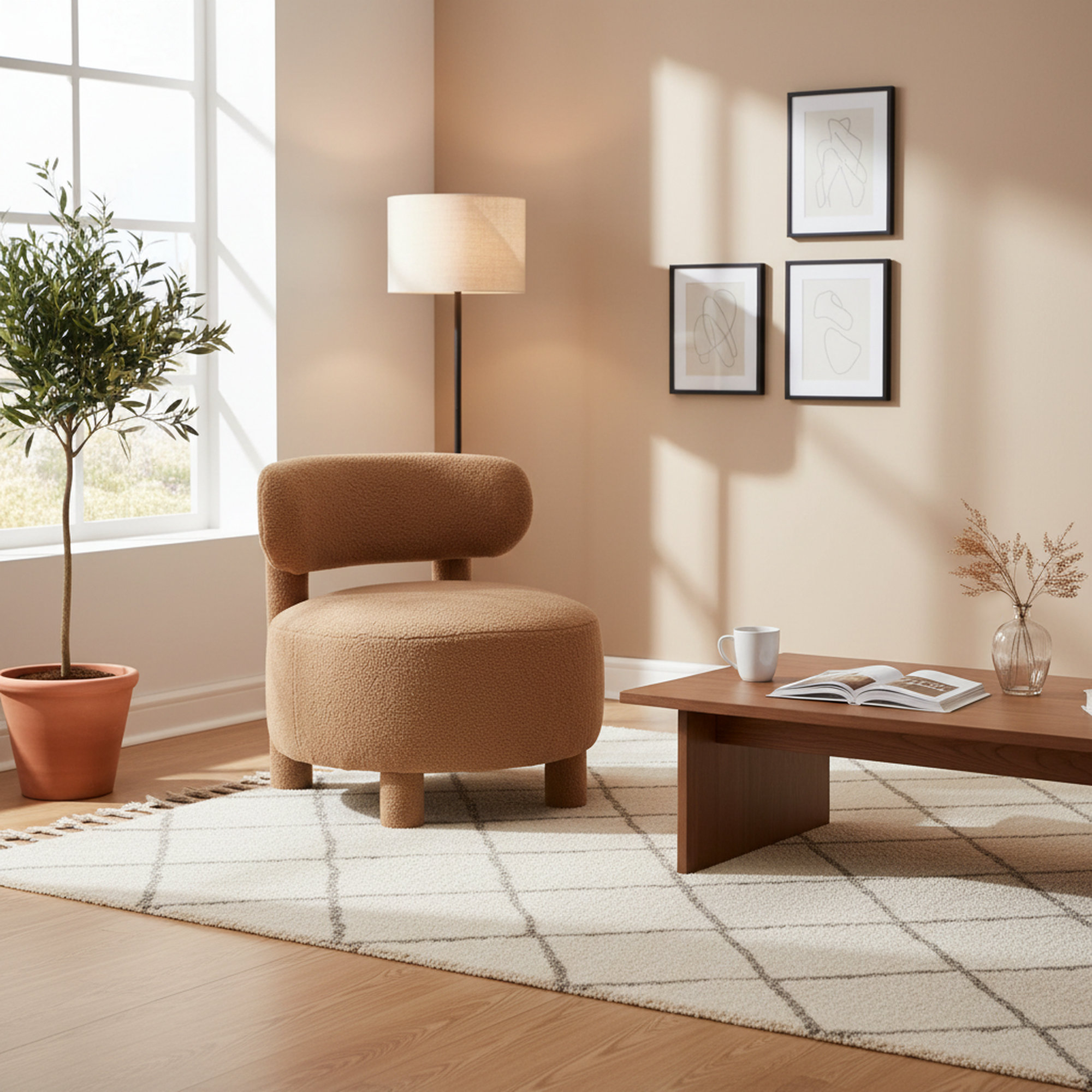 39F inc Waiting Room Reception Chair, Armless Teddy Fabric Accent Chair ...