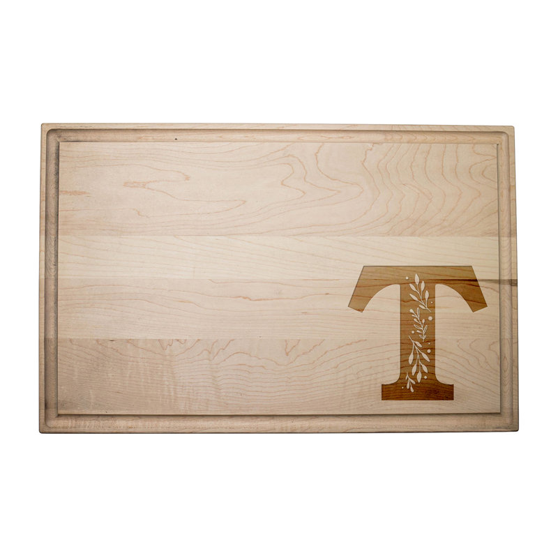 Designs Direct Creative Group Floral Monogram - T Cutting Board | Wayfair
