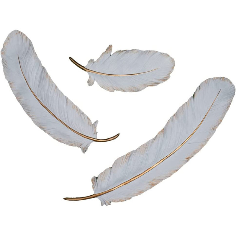 Mercer41 Creative Resin Feather Wall Art Sculpture- Handmade Modern ...