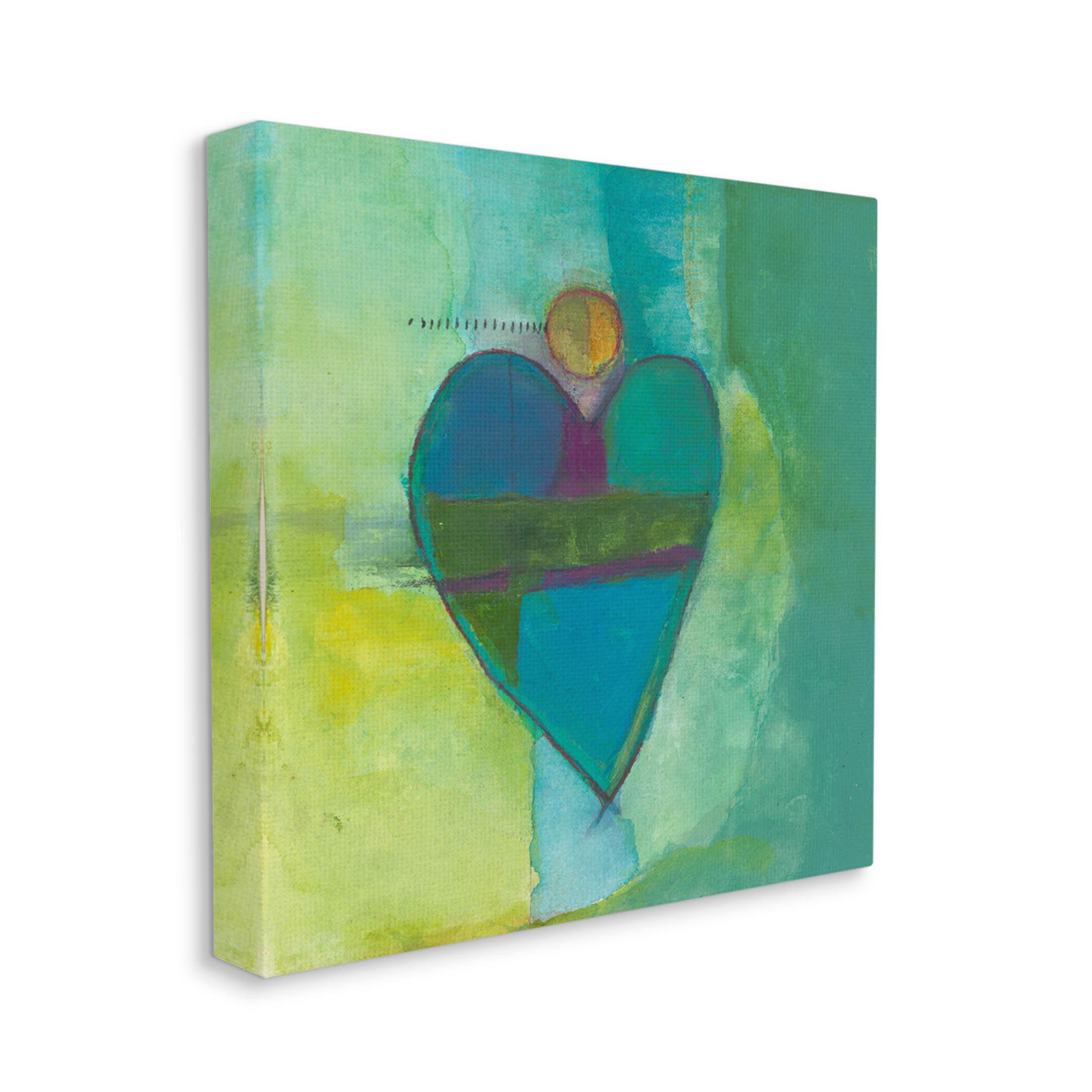 Stupell Industries Green Vivid Heart Shape Canvas Wall Art By Michelle ...