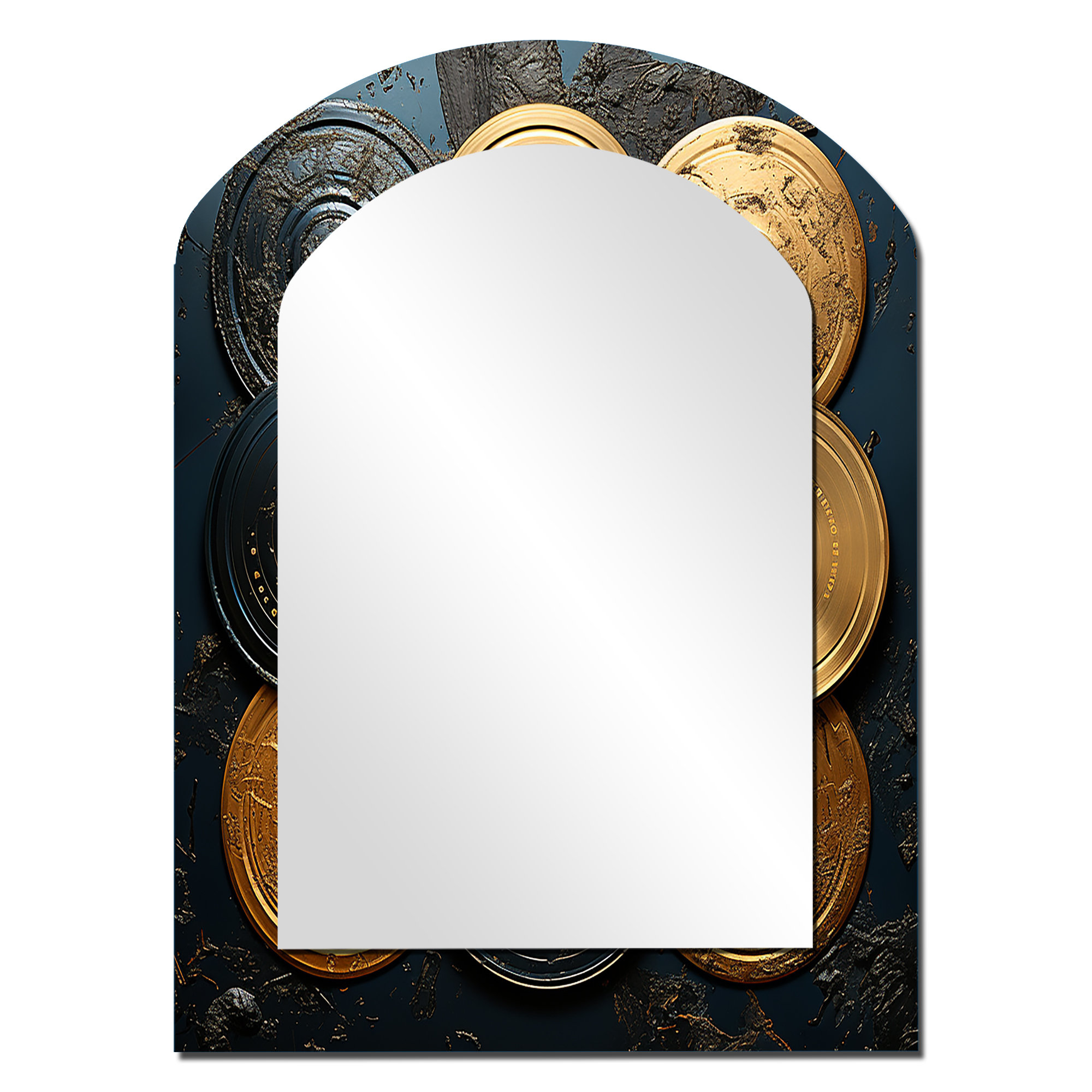 Mercer41 Gold Vinyl Record Melody III - Gold Glam Arch Wall Mirror ...