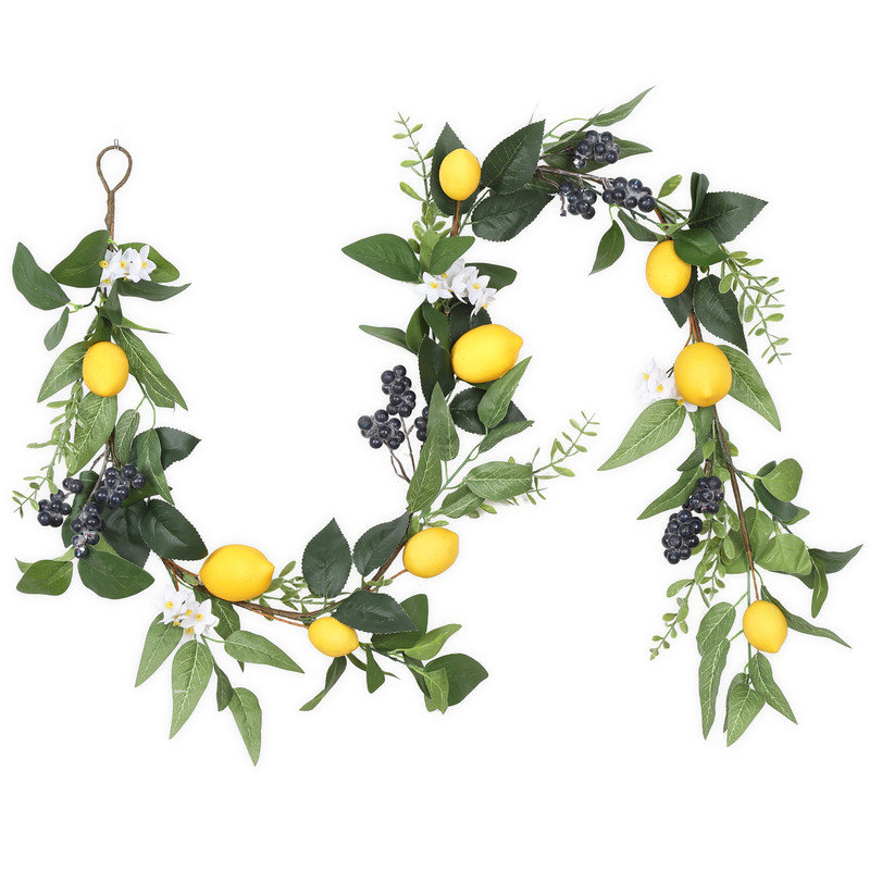Primrue 6FT Artificial Lemon Blueberry Garland, Spring Summer Fruit ...