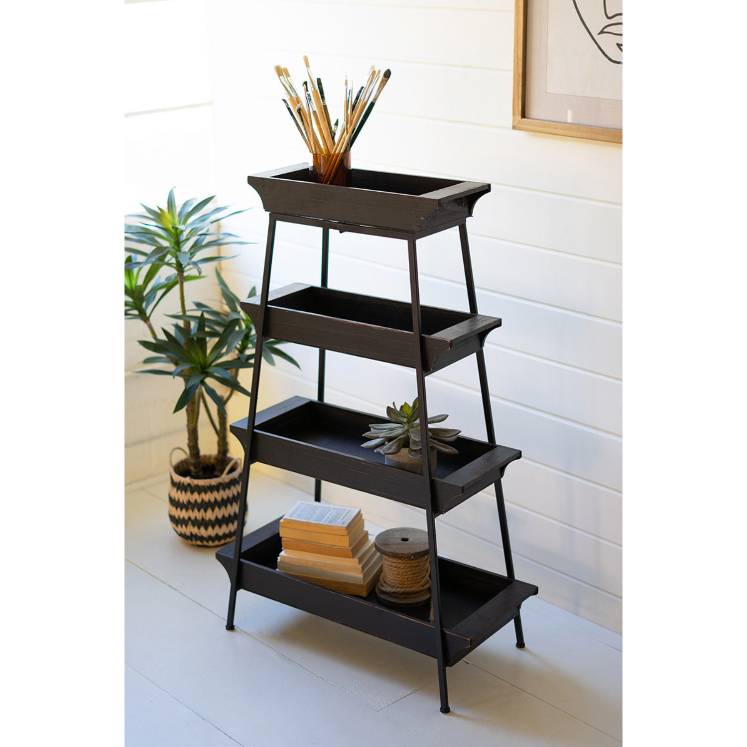 Rebrilliant FOUR TIERED WOOD AND IRON DISPLAY TOWER - Wayfair Canada