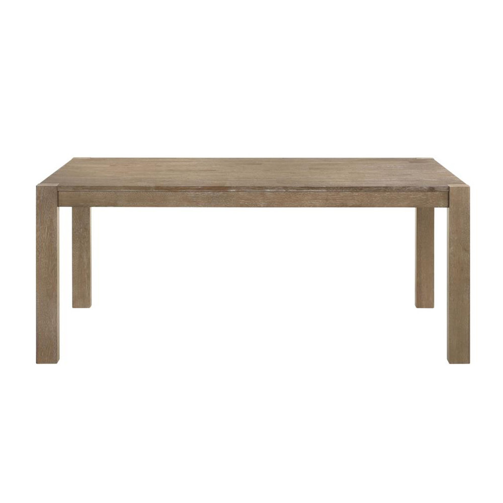 Gracie Oaks Wooden Rectangular Dining Table With Thick Legs In Brown ...