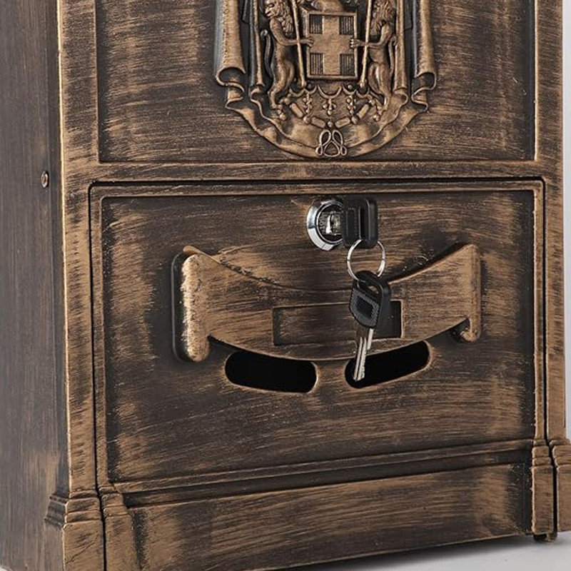 ZILNOX Wall Mount Locking Mailbox, Vintage Lockable Mailboxes, Security ...